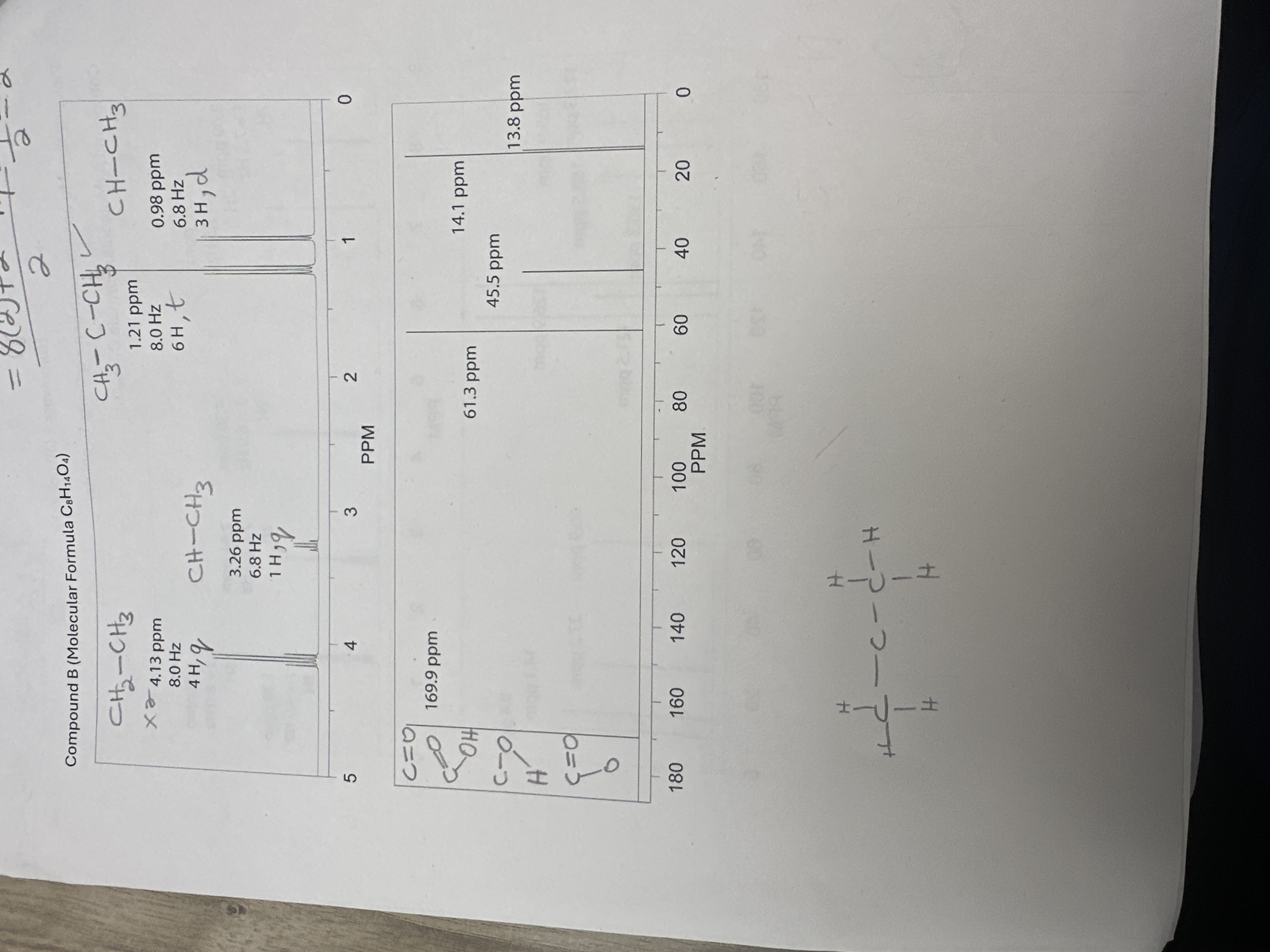 Compound B (Molecular Formula C8H14O4 ) | Chegg.com