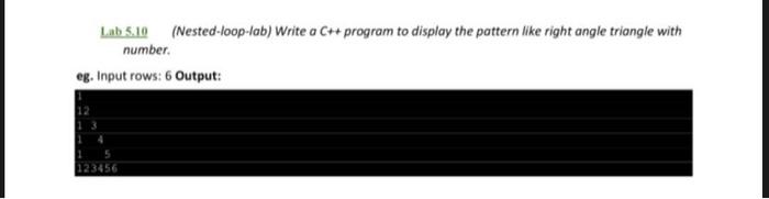 Solved Lab 5 10 Nested Loop Lab Write A Ct Program To