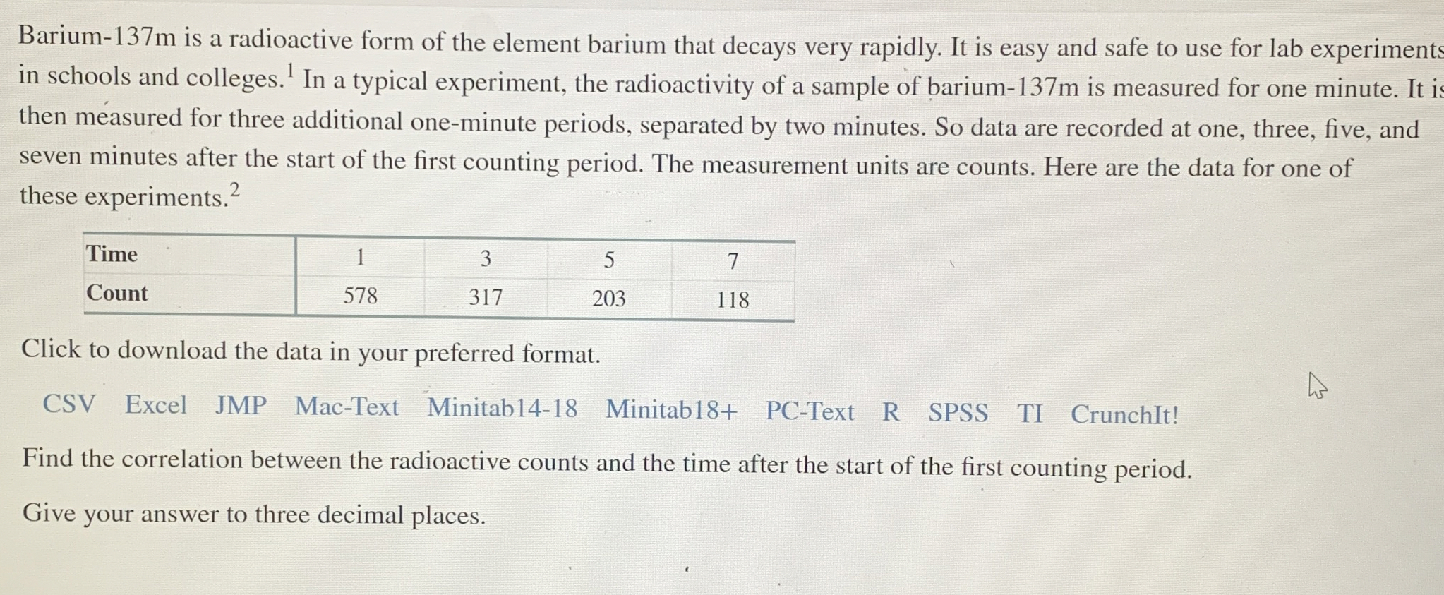 Solved Barium- 137m ﻿is a radioactive form of the element | Chegg.com