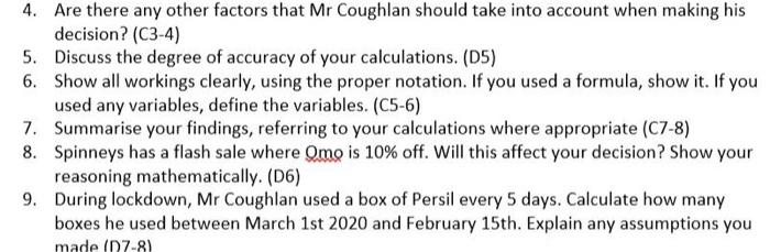 Solved Mr Coughlan is doing is weekly shopping and is faced | Chegg.com