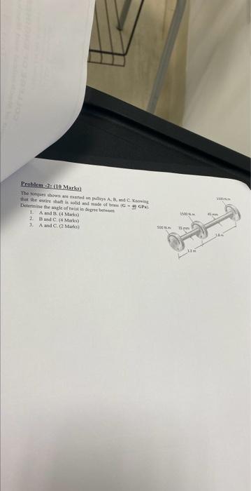Solved Problem -2: (10 Marks) 1. A and B: (4 Maria) 2. bund | Chegg.com