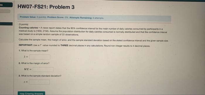 Solved nis HW07-FS21: Problem 3 Problem Value: 3 portoj. | Chegg.com