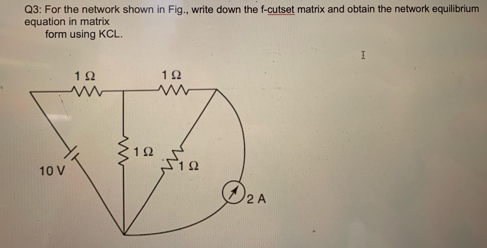 Solved Q3: For the network shown in Fig., write down the | Chegg.com