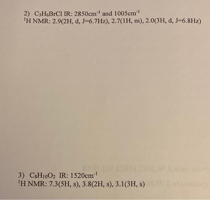 Solved For each of the NMR problems given complete the | Chegg.com