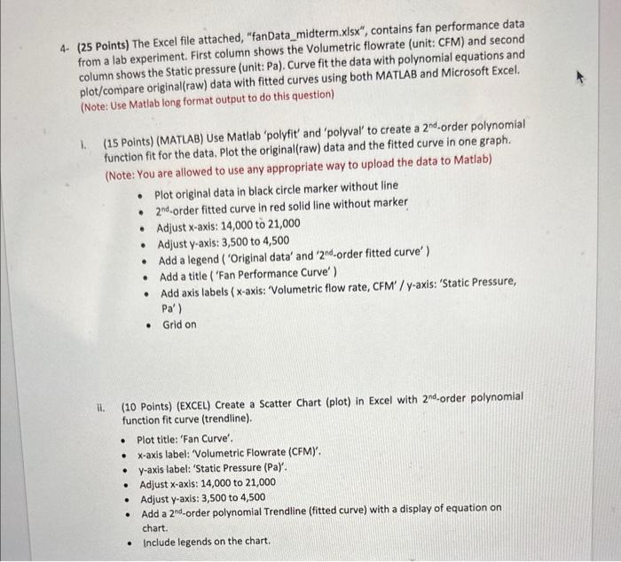 Solved I. (15 Points) (MATLAB) Use Matlab 'polyfit' and | Chegg.com