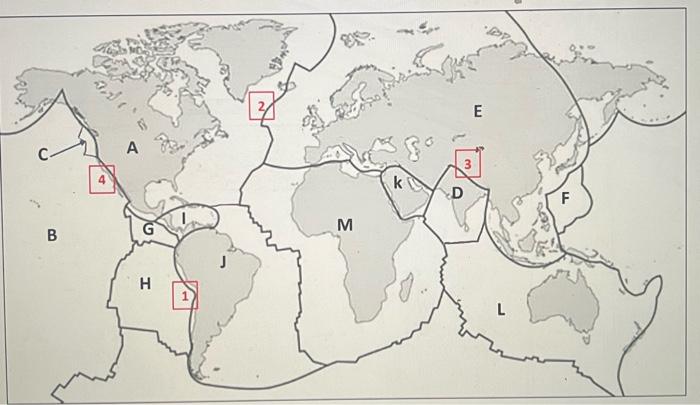 Solved Part B: Plate-Boundary Interactions: Note the four | Chegg.com Solved Part B: Plate-Boundary Interactions: Note the four | Chegg.com