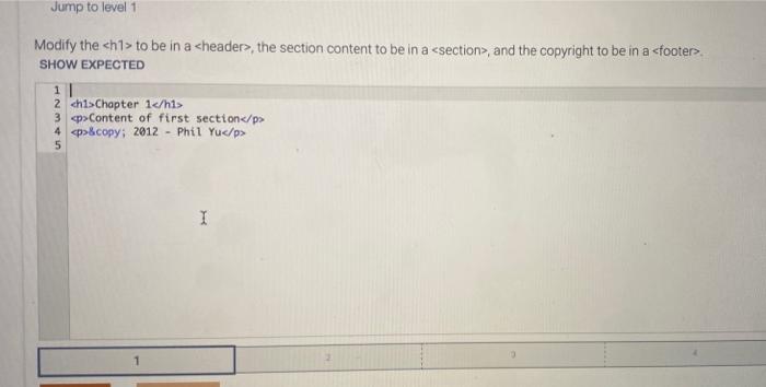 Solved Jump to level 1 Modify the to be in a , | Chegg.com