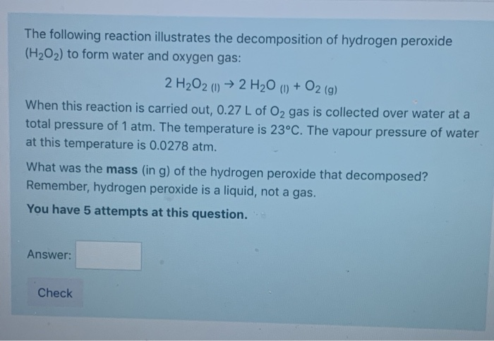 Solved The following reaction illustrates the decomposition | Chegg.com