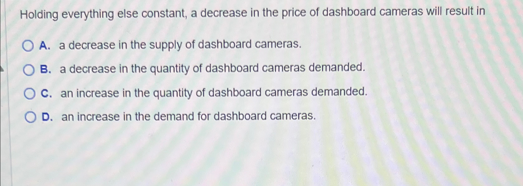 Solved Holding everything else constant, a decrease in the | Chegg.com