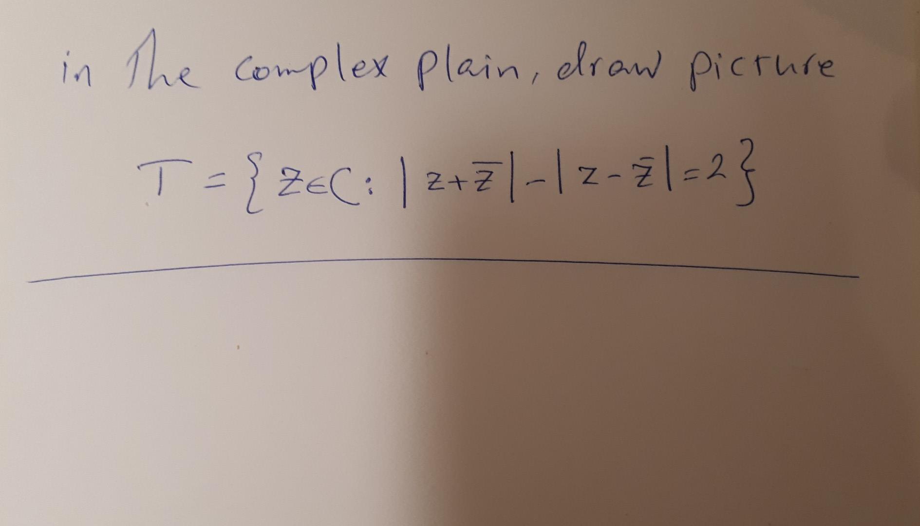 Solved in the complex plain, draw picture | Chegg.com