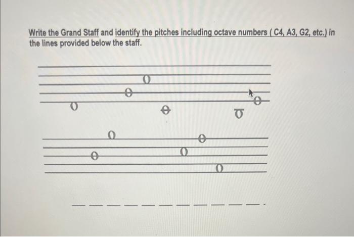 Write the Grand Staff and identify the pitches | Chegg.com