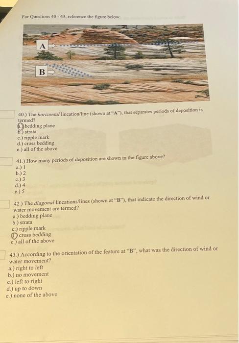 Solved 1. How many periods of deposition are shown in the | Chegg.com