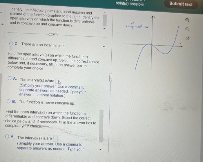 Solved Identify the inflection points and local maxima and | Chegg.com