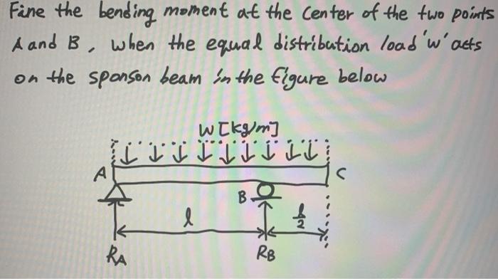 Solved Fane the bending moment at the Center of the two | Chegg.com