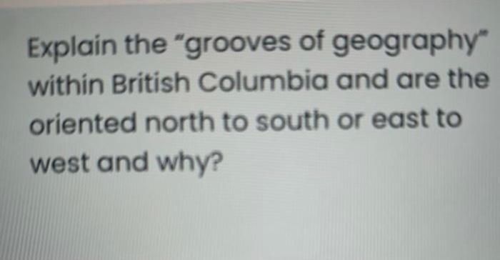 Solved Explain the "grooves of geography within British | Chegg.com