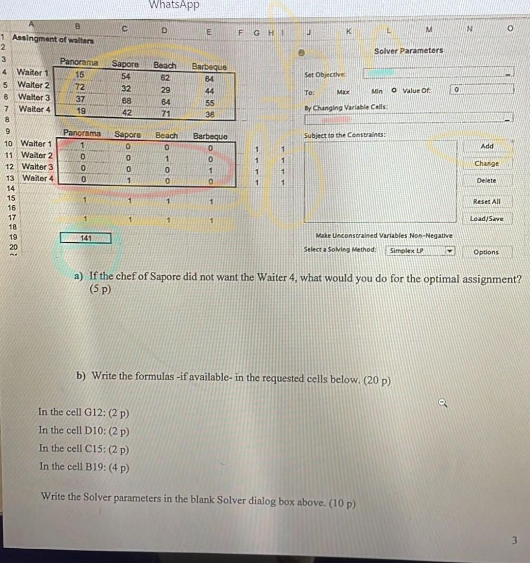 Solved Assingment of waiton: Waiter 1 Waiter 2 Waiter 3 | Chegg.com