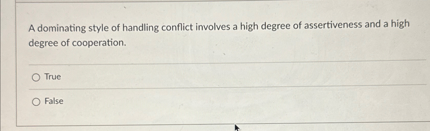 Solved A dominating style of handling conflict involves a | Chegg.com