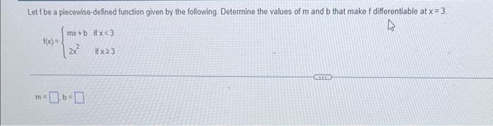 Solved Let f be a piecewise-defined function given by the | Chegg.com