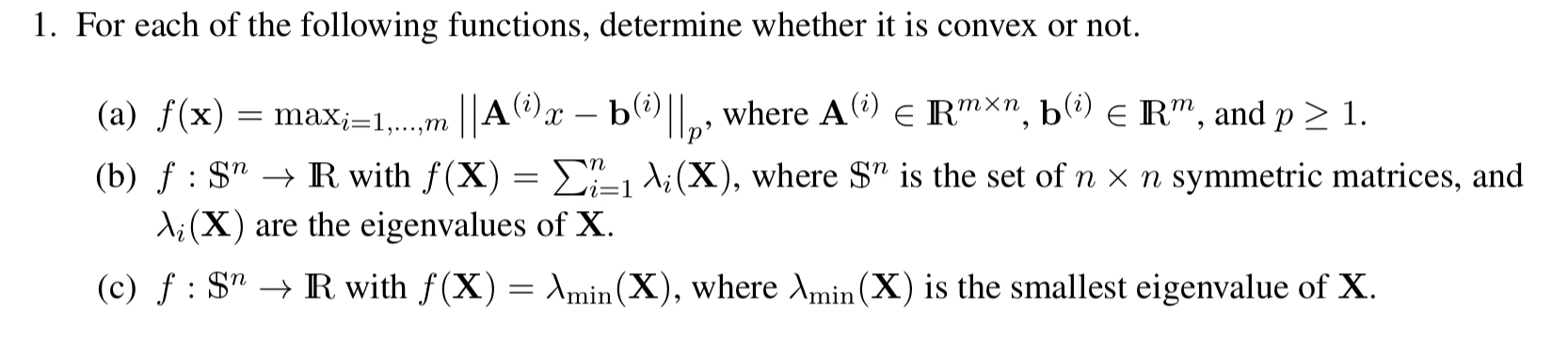 Solved For each of the following functions, determine | Chegg.com