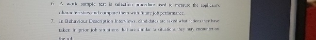 Solved A work sample test is selection procedure used to | Chegg.com