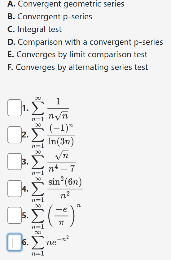 Solved A. ﻿Convergent geometric seriesB. ﻿Convergent | Chegg.com