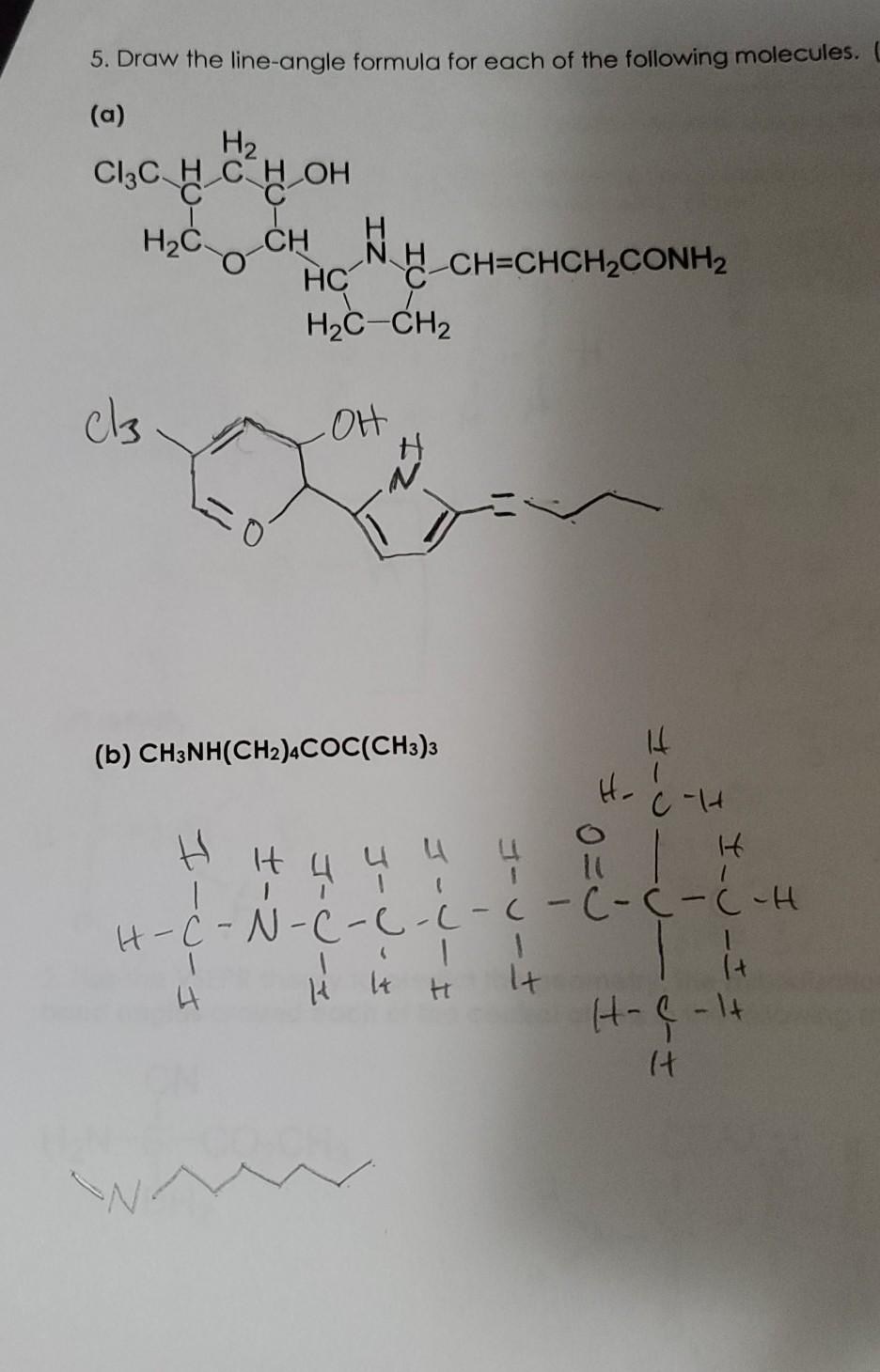 Solved 5. Draw the line-angle formula for each of the | Chegg.com