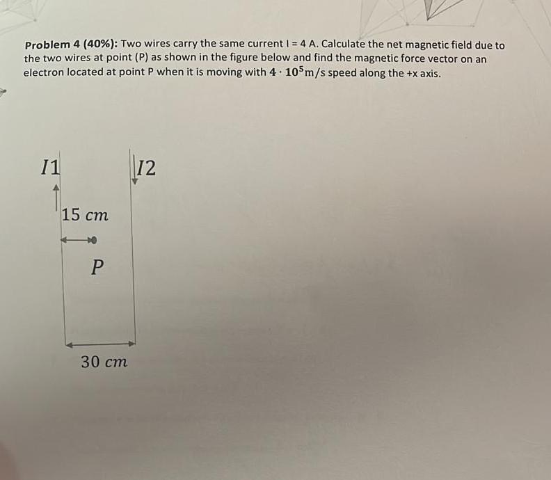 Solved Problem 2(20%) : Two very long parallel wires | Chegg.com