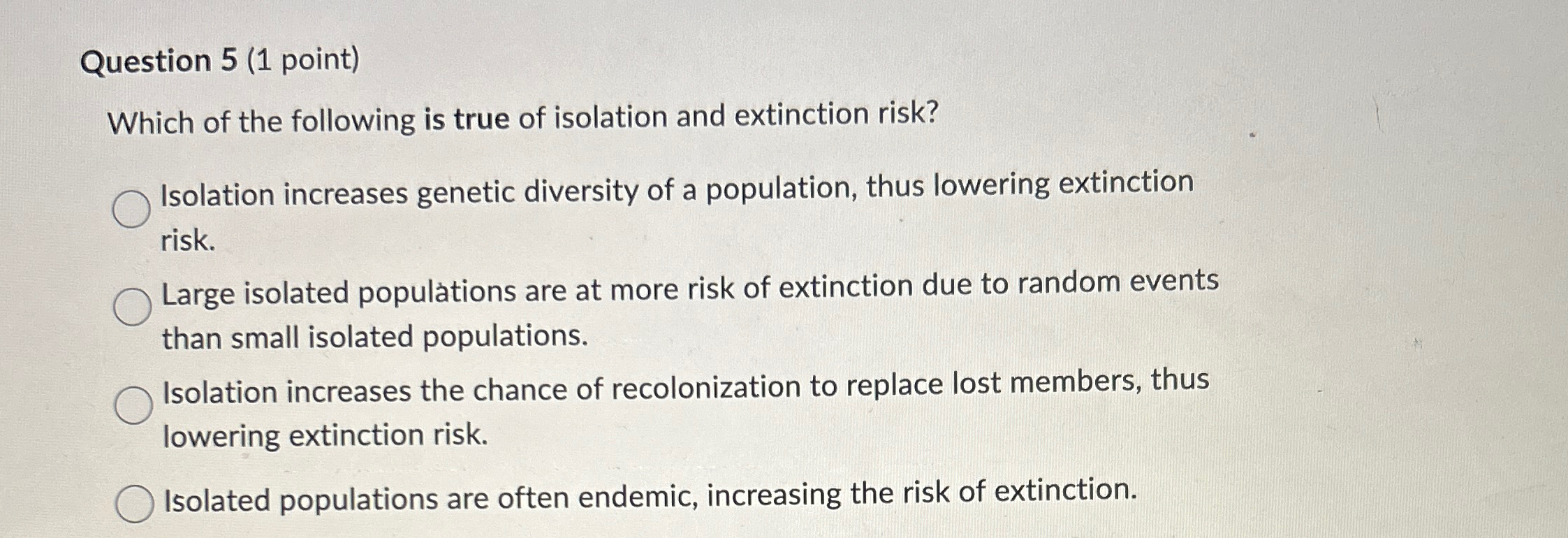 Solved Question 5 (1 ﻿point)Which of the following is true | Chegg.com