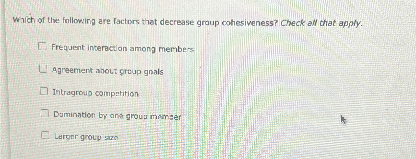 Solved Which of the following are factors that decrease | Chegg.com