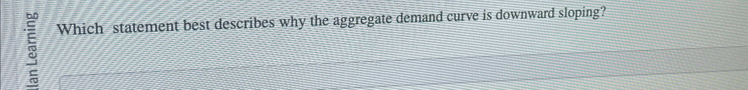 Solved W 5 ﻿Which statement best describes why the aggregate | Chegg.com
