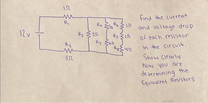 Solved find the current and voltage drop of each resistor in | Chegg.com