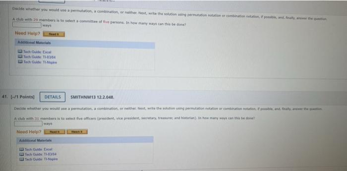 Solved Decide whether you would use a permutation, a | Chegg.com