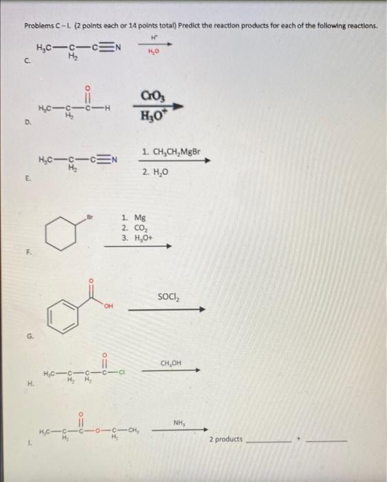 Solved Problems C−L. (2 points each or 14 points total) | Chegg.com
