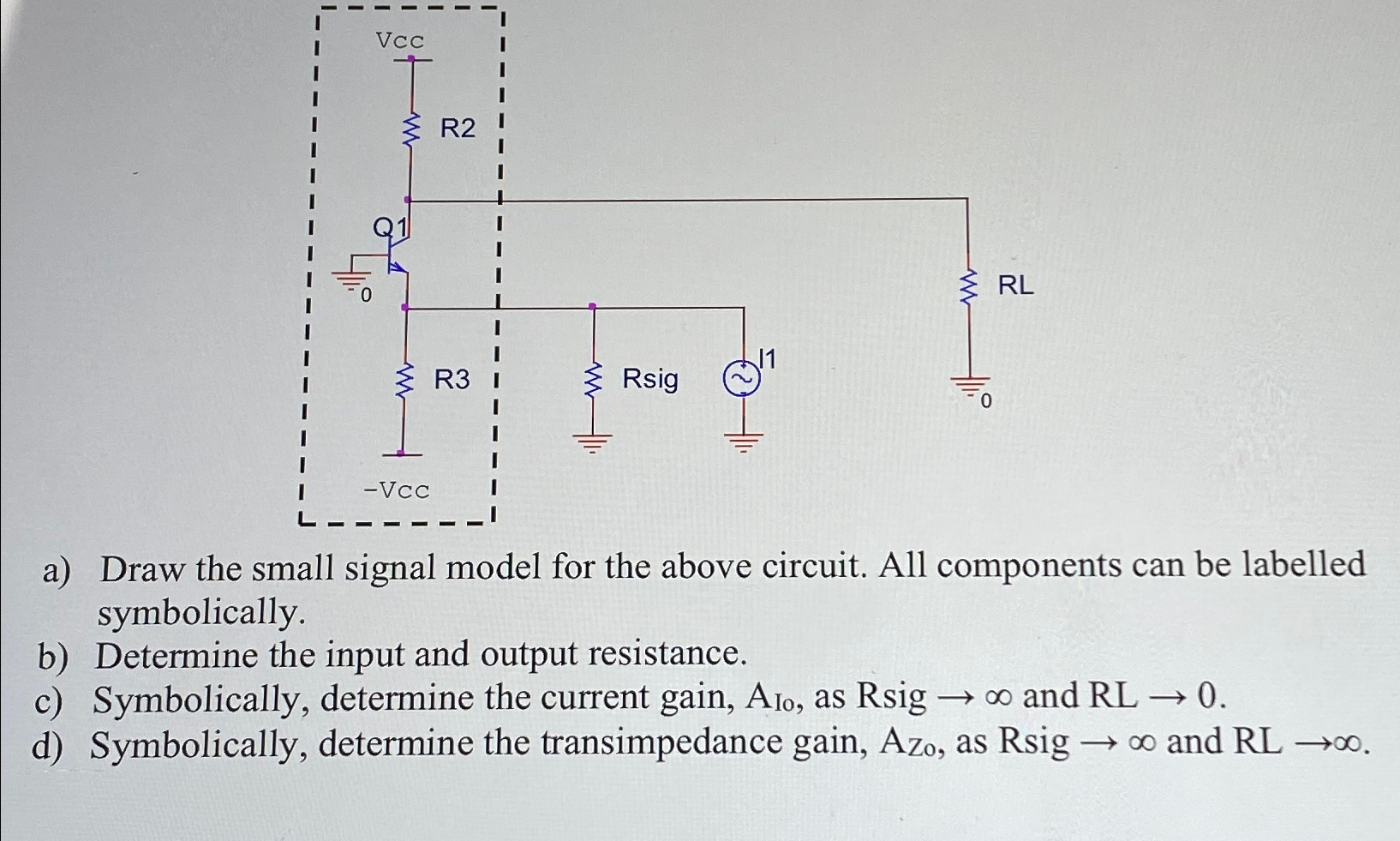 Solved a) ﻿Draw the small signal model for the above | Chegg.com