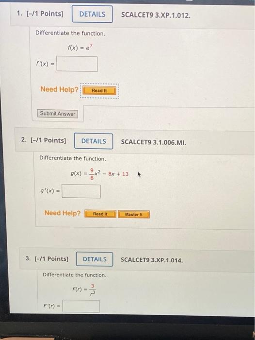 Solved 1. (-/1 Points] DETAILS SCALCET9 3.XP.1.012. | Chegg.com