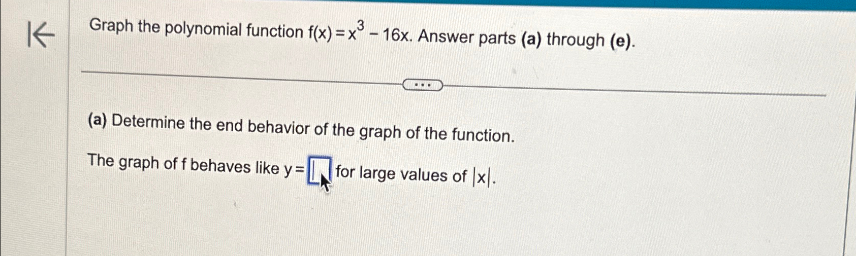 Solved Graph the polynomial function f(x)=x3-16x. ﻿Answer | Chegg.com