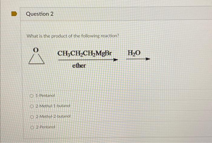 Solved What is the product of the following reaction? | Chegg.com