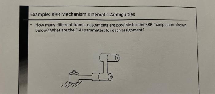 Solved Example: RRR Mechanism Kinematic Ambiguities How many | Chegg.com