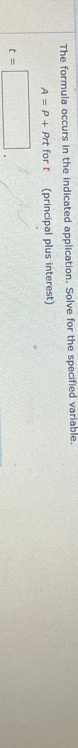 Solved The formula occurs in the indicated application. | Chegg.com