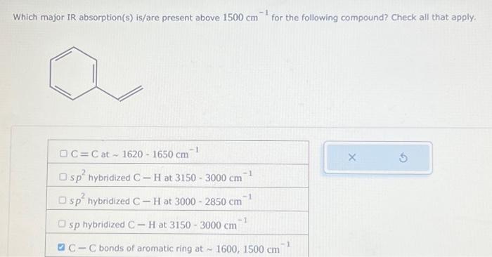 Solved -1 Which major IR absorption(s) is/are present above | Chegg.com