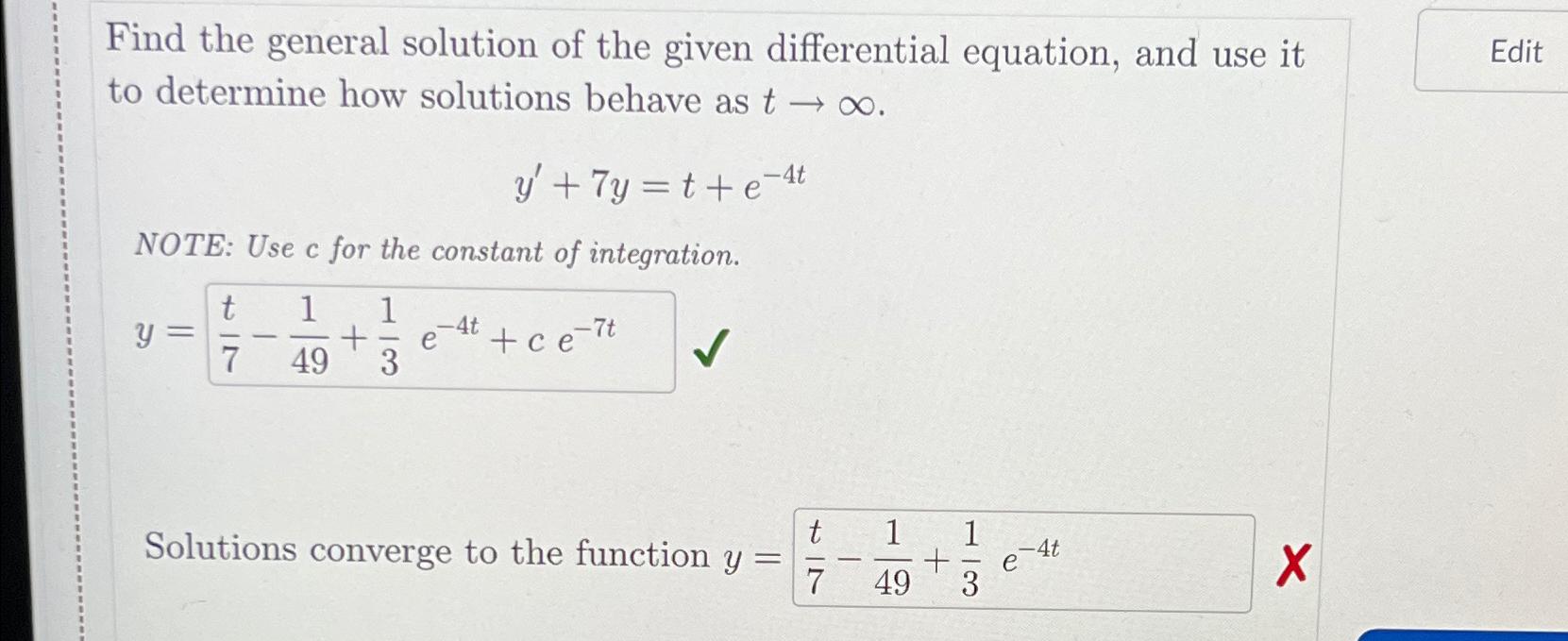 Solved Find the general solution of the given differential | Chegg.com