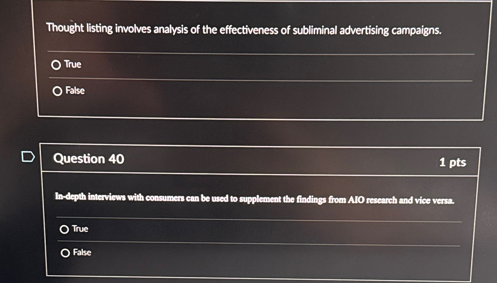 Solved Thought listing involves analysis of the | Chegg.com