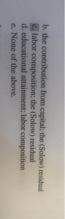 Solved C.. 68 In the growth accounting equation, 8y | Chegg.com