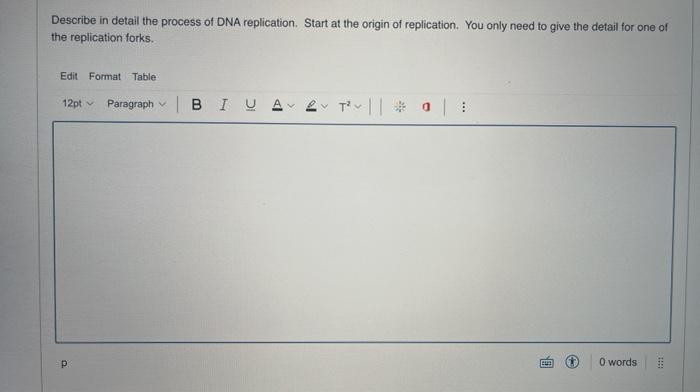 Solved Describe in detail the process of DNA replication. | Chegg.com