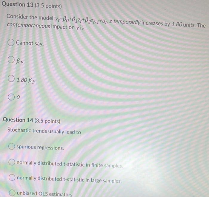 Solved A Random Walk process usually displays non-constant | Chegg.com