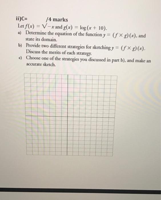 Solved ii) C= Let f(x)=−x marks a) Determine the equation of | Chegg.com