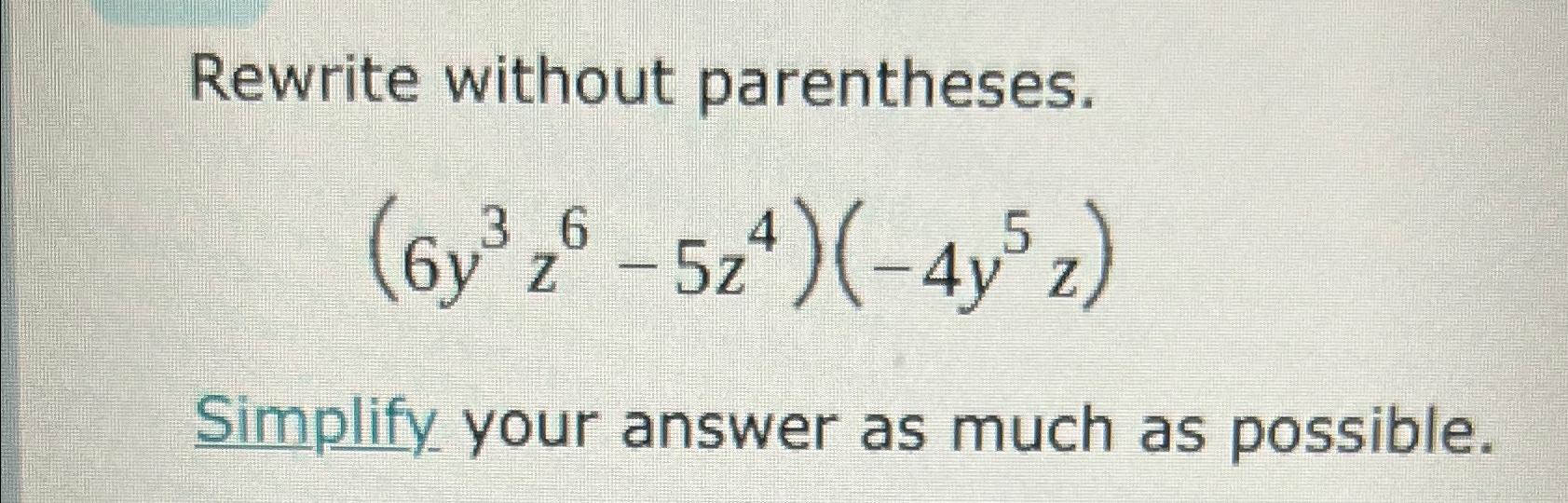 Solved Rewrite without | Chegg.com