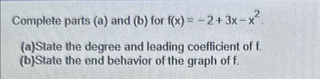 Solved Complete parts (a) ﻿and (b) ﻿for | Chegg.com