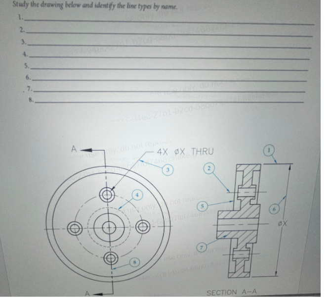 Solved Study the drawing below and identify the line types | Chegg.com