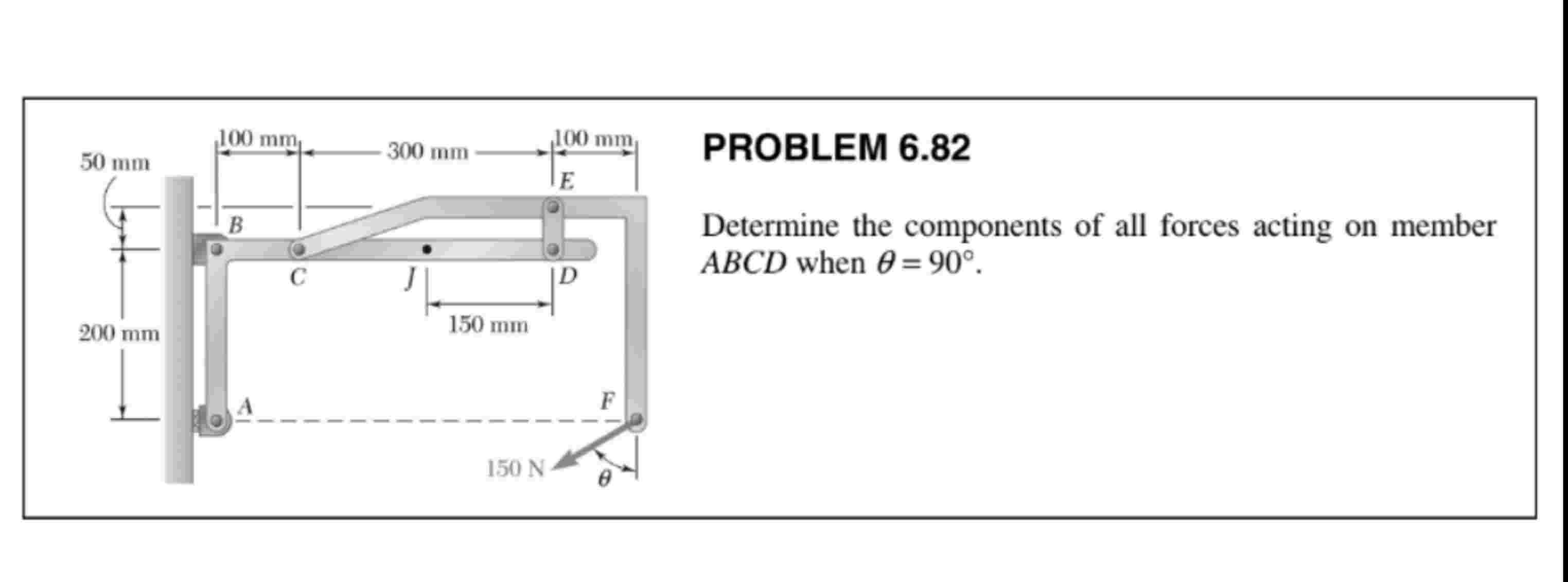 Solved PROBLEM 6.82Determine the components of ﻿all forces | Chegg.com